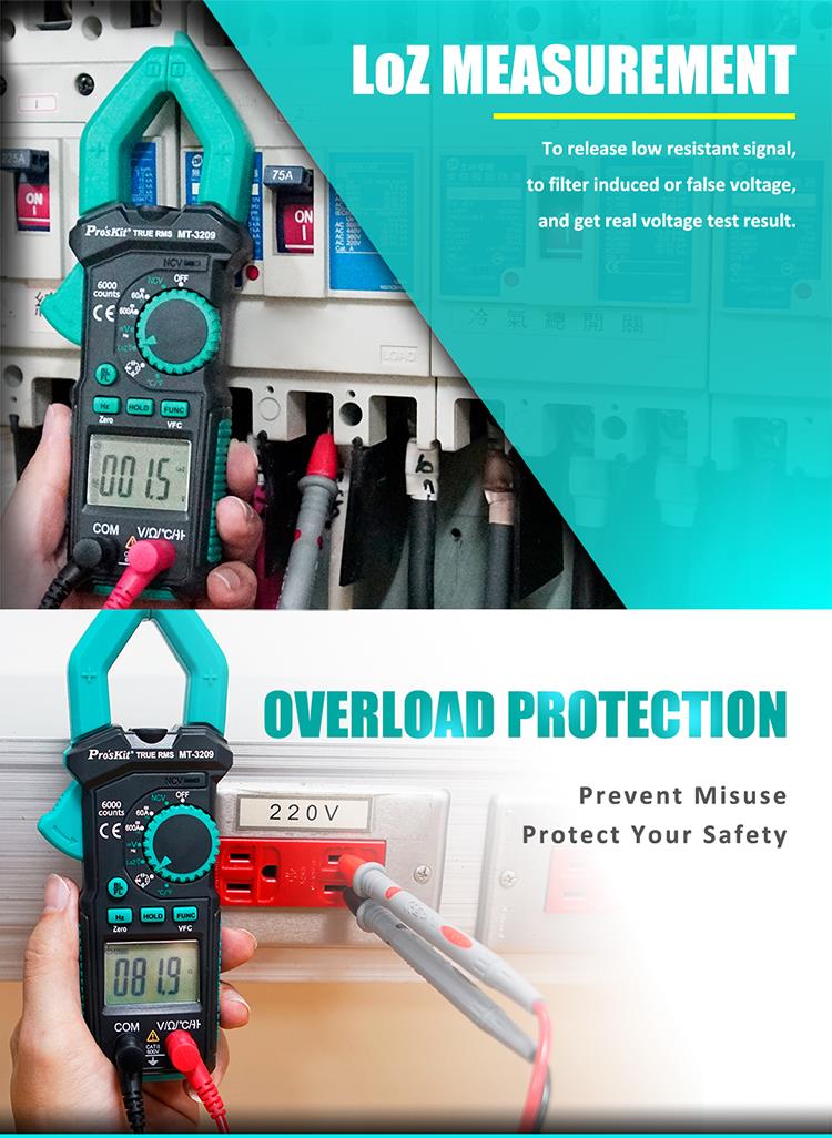 Pro'sKit 3-5/6 AC/DC Digital Clamp Meter – GIGATOOLS Industrial Center