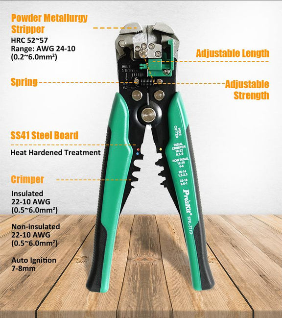 Pro'sKit Automatic Wire Stripper and Crimper 210mm (8PK-371D ...