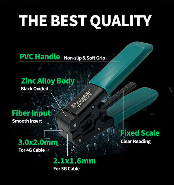 Pro'sKit Fiber Optic FTTH Drop Cable Stripper (Double Hole) – GIGATOOLS ...