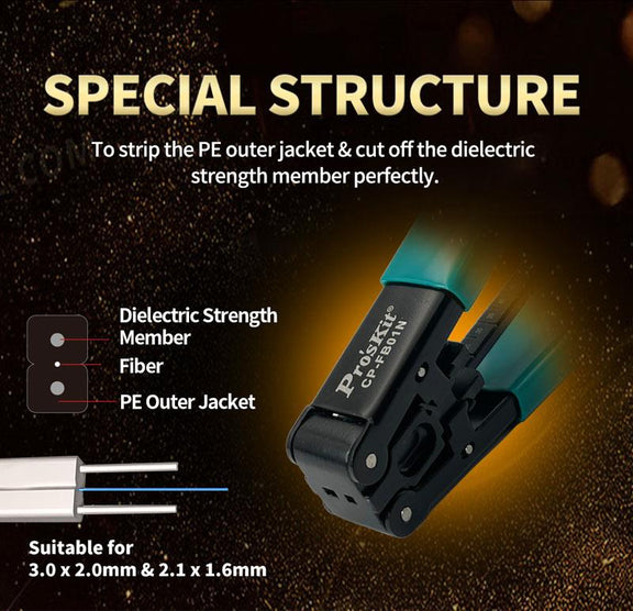 Pro'sKit Fiber Optic FTTH Drop Cable Stripper (Double Hole) – GIGATOOLS ...