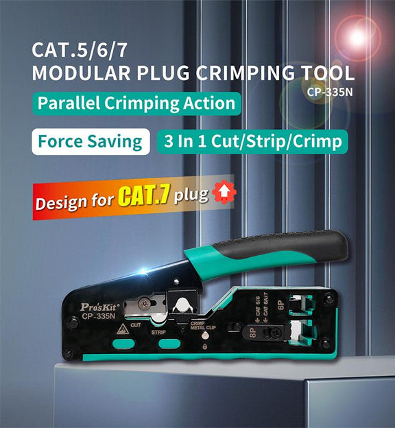 Pro'sKit CAT.5/6/7 RJ-45 Modular Plug crimping Tool – GIGATOOLS ...