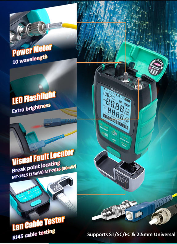 Pro'sKit 4 in 1 fiber Optical Power Multimeter (MT-7615) – GIGATOOLS ...