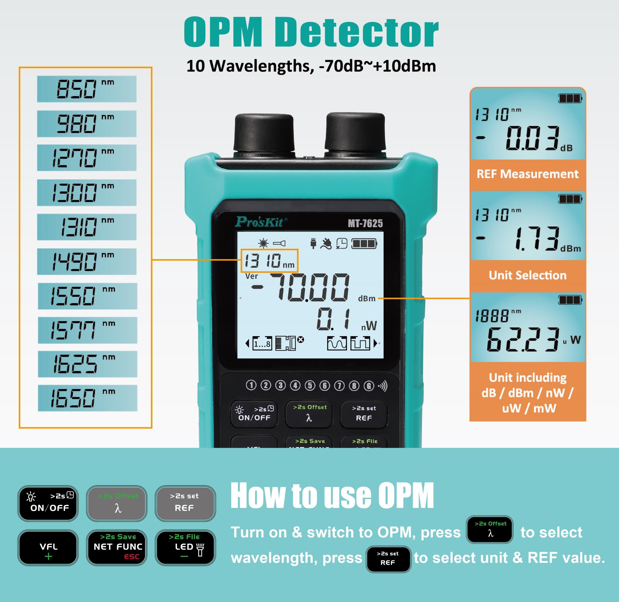 Pro'sKit Optical Power Meter and Tone Probe Kit – GIGATOOLS Industrial ...
