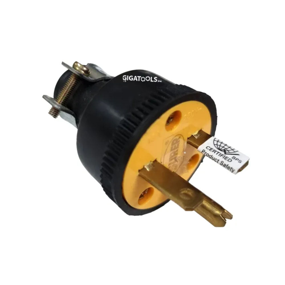 Surer 329 3-Pin Tandem Grounding EDF Vinyl Handle Plug 15A 250V ...