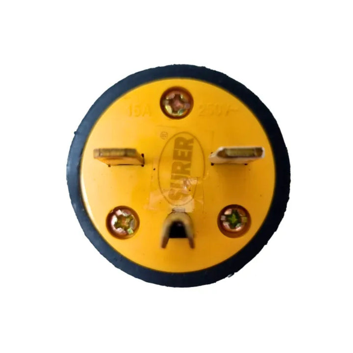 Surer 329 3-Pin Tandem Grounding EDF Vinyl Handle Plug 15A 250V ...
