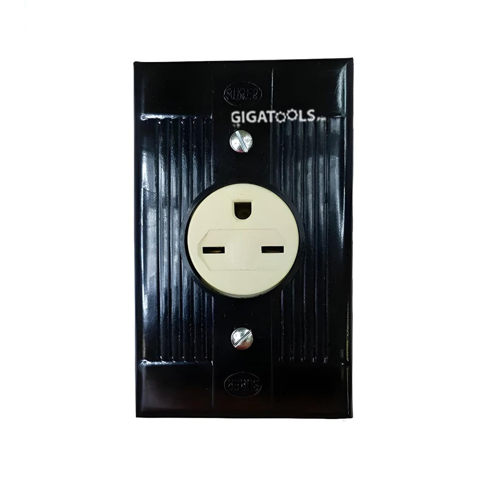 Surer 13-138 1-Gang Aircon Tandem Outlet with Ground, Flush Type (Amer ...