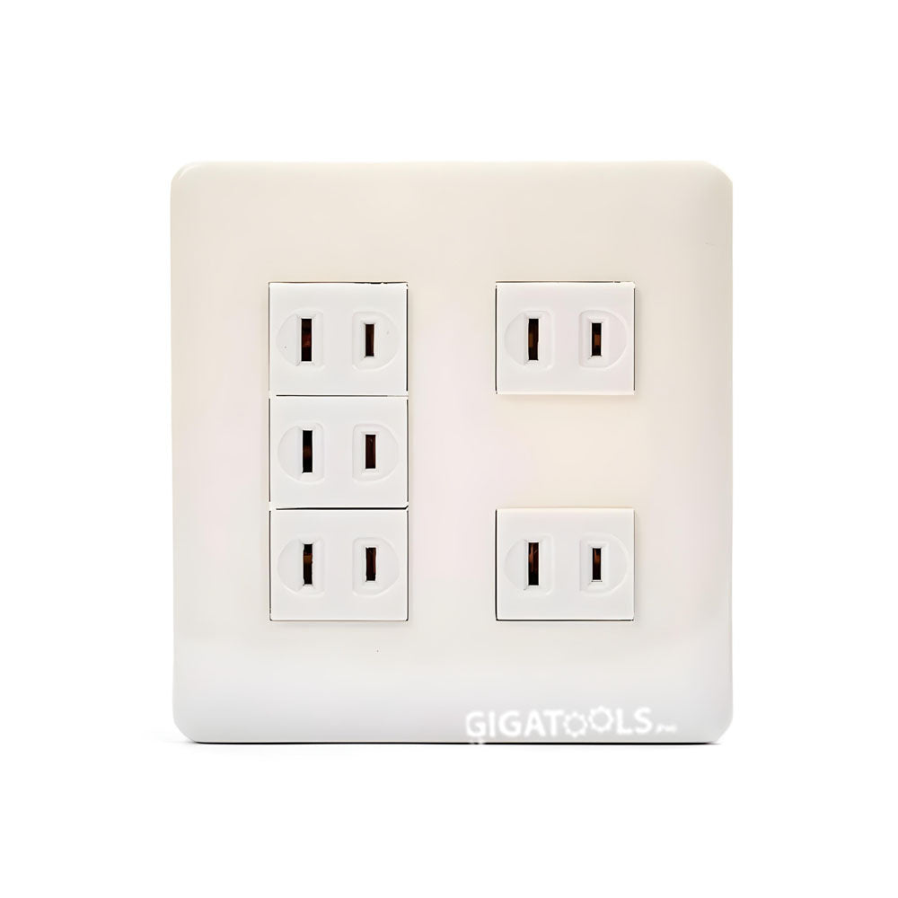 Surer 1380-C 5 Gang Outlets With Wall Plate – GIGATOOLS Industrial Center