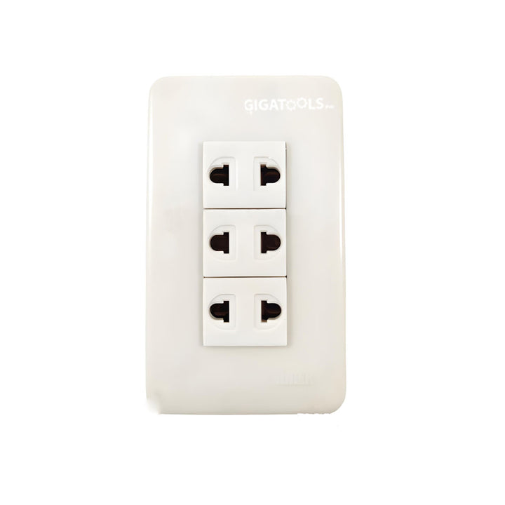 Surer 1387 3 Gang Universal Outlets With Plate – GIGATOOLS Industrial ...
