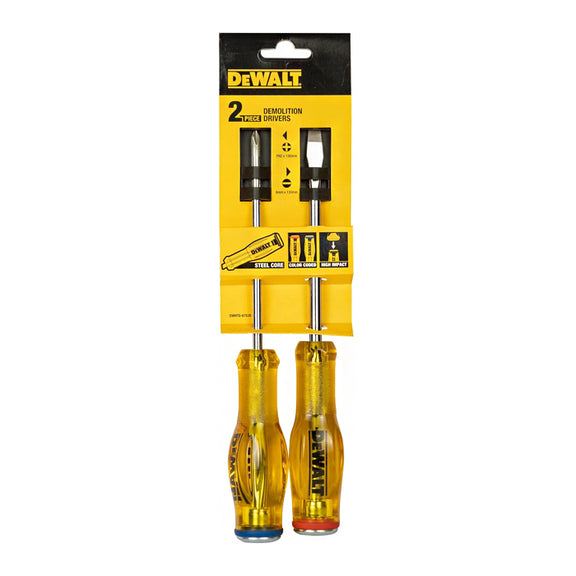 DeWalt 2-piece Demolition Screw Driver Set, Steel Core High Impact (DW ...