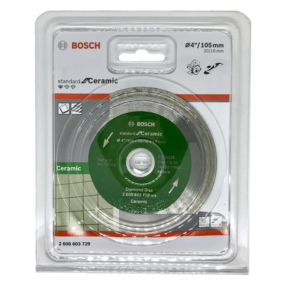 Bosch 4" Diamond Cutting Disc for Ceramic / Tiles (2608603729 ...