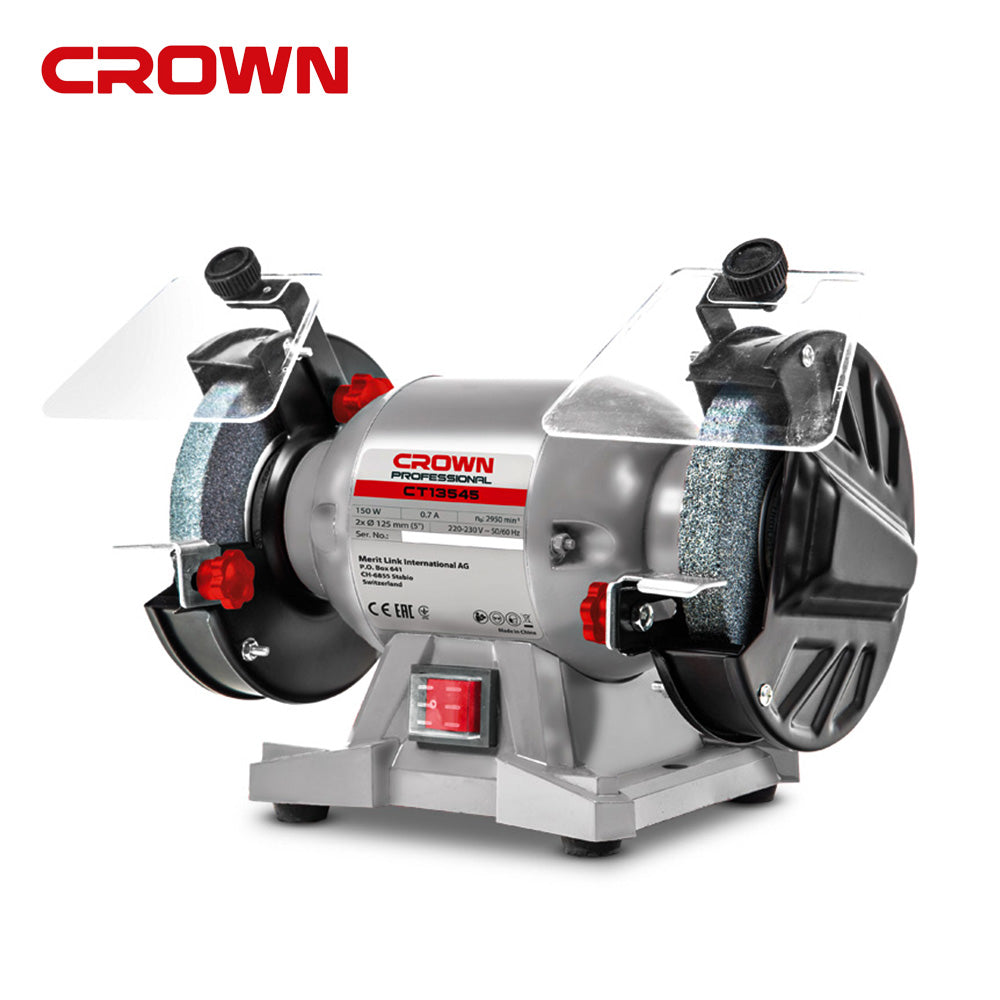 Crown CT13545 1/4HP Bench Grinder 125mm – GIGATOOLS Industrial Center