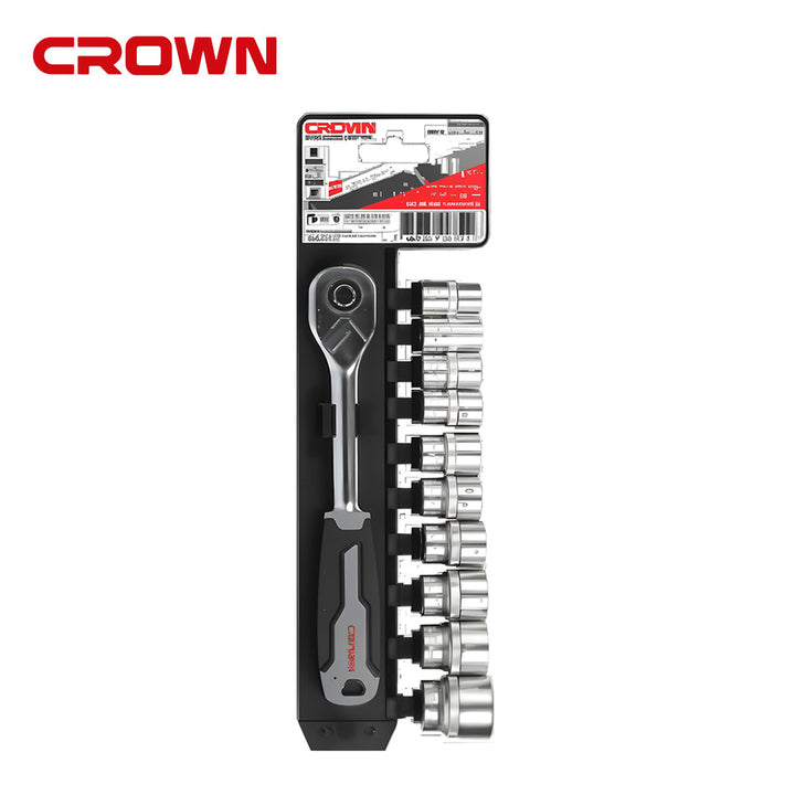 Crown 12pcs. Socket Wrench Set with Ratchet Handle – GIGATOOLS ...