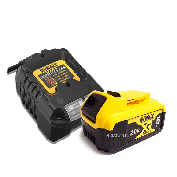 DeWalt DCB1102 12V/18V/20V/60V Compact Charger & DCB184 5.0Ah Battery ...