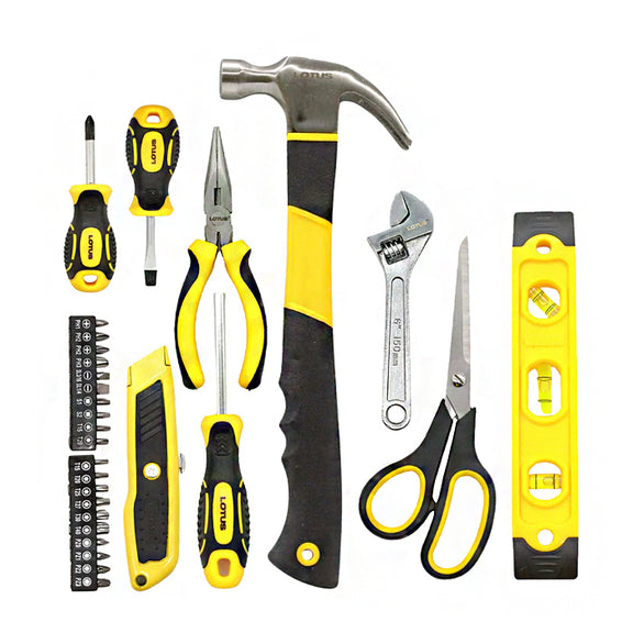 Lotus 29pcs. Mixed Hand Tools Set, Hammer/Pliers/Wrench/Level/Screwbit ...