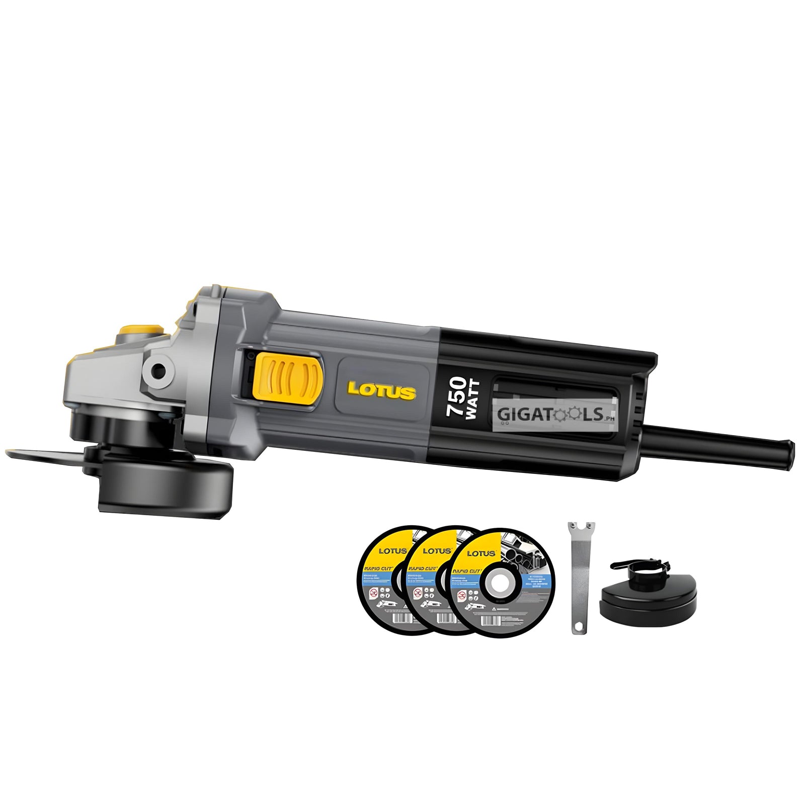 Lotus SG7500XT 4-Inch Angle Grinder with 3pcs Accessories (750W ...