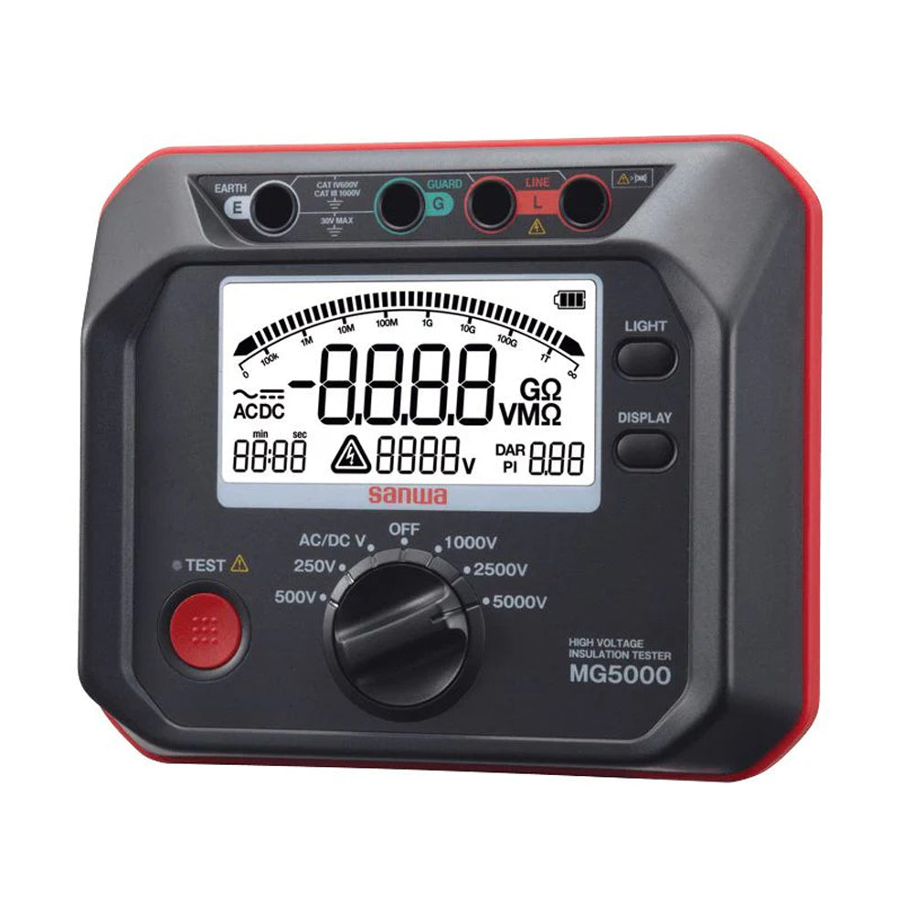 Sanwa MG5000 High Voltage Digital Insulation Tester, 1 Teraohm Megger ...