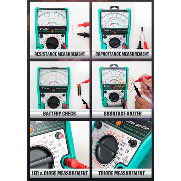 Pro'sKit Analog Multimeter / Multi Tester – GIGATOOLS Industrial Center