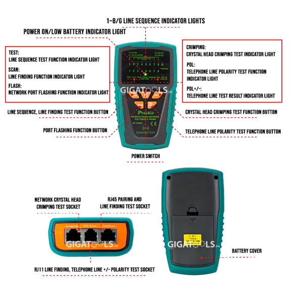 Pro'sKit Noise-Filtering Network PoE Toner and Probe Test Kit ...