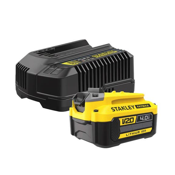 Stanley FATMAX SC200 Fast Charger & SB204 4.0Ah Battery 20V Set (CARTO ...