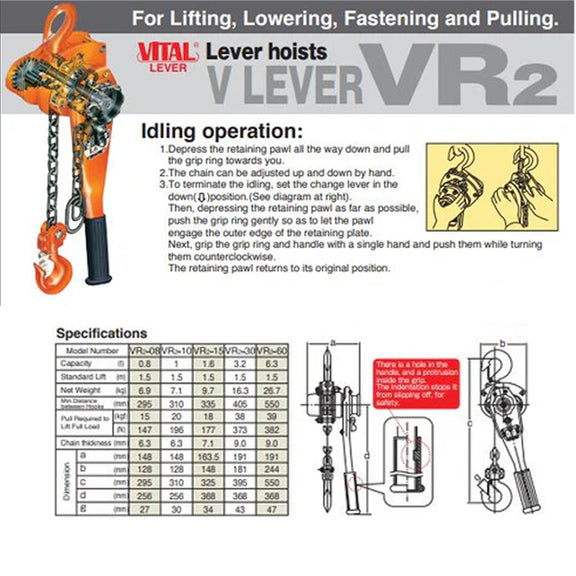 Vital Manual Lever Block (Made in Japan) – GIGATOOLS Industrial Center