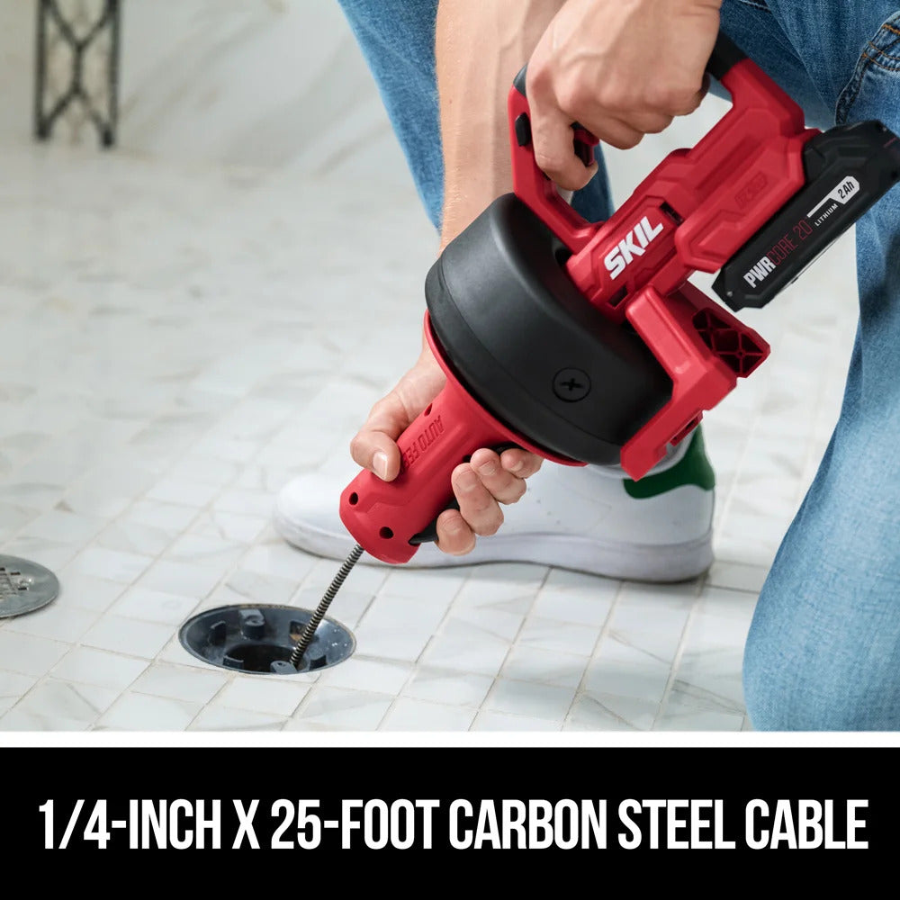 Skil 0225 Professional Cordless Drain Auger 12V / 20V, with Auto-Feed ...