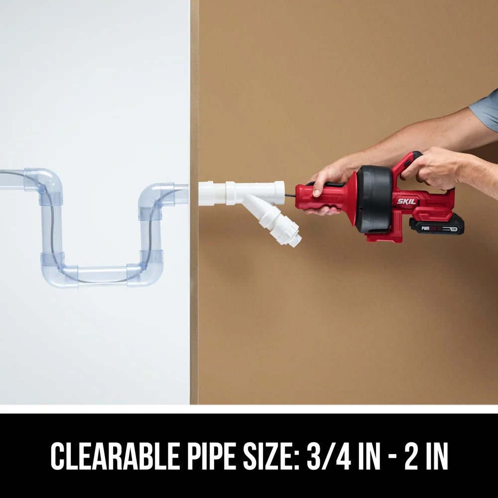 Skil 0225 Professional Cordless Drain Auger 12V / 20V, with Auto-Feed ...