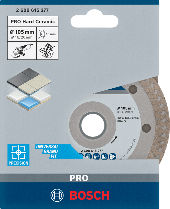 Bosch PRO 4" ( 105mm ) Turbo Diamond disc for hard ceramic ( 260861527 ...