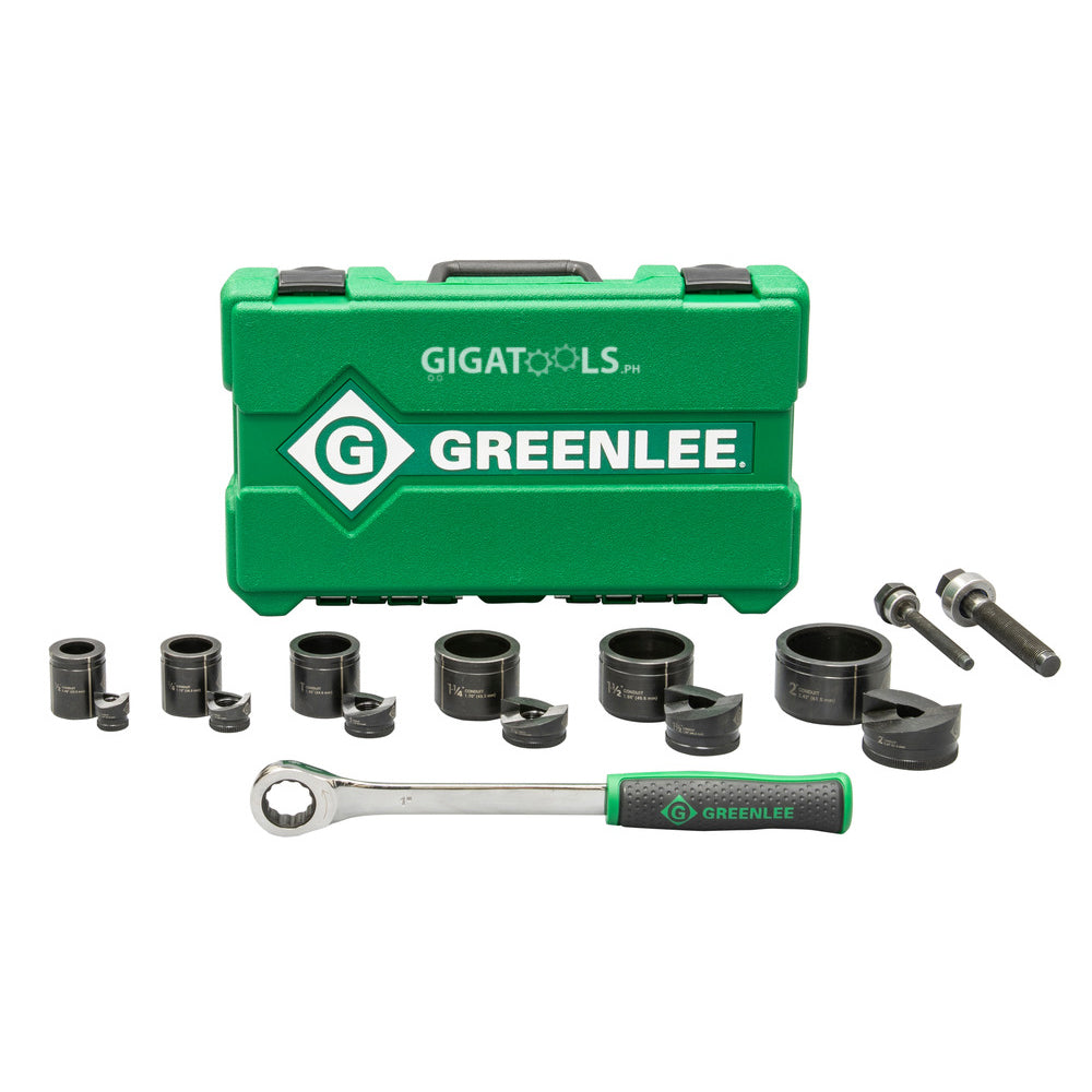 Greenlee Knockout Punch Kit with Ratchet and SlugBuster® 1/2" to 2" (7 ...