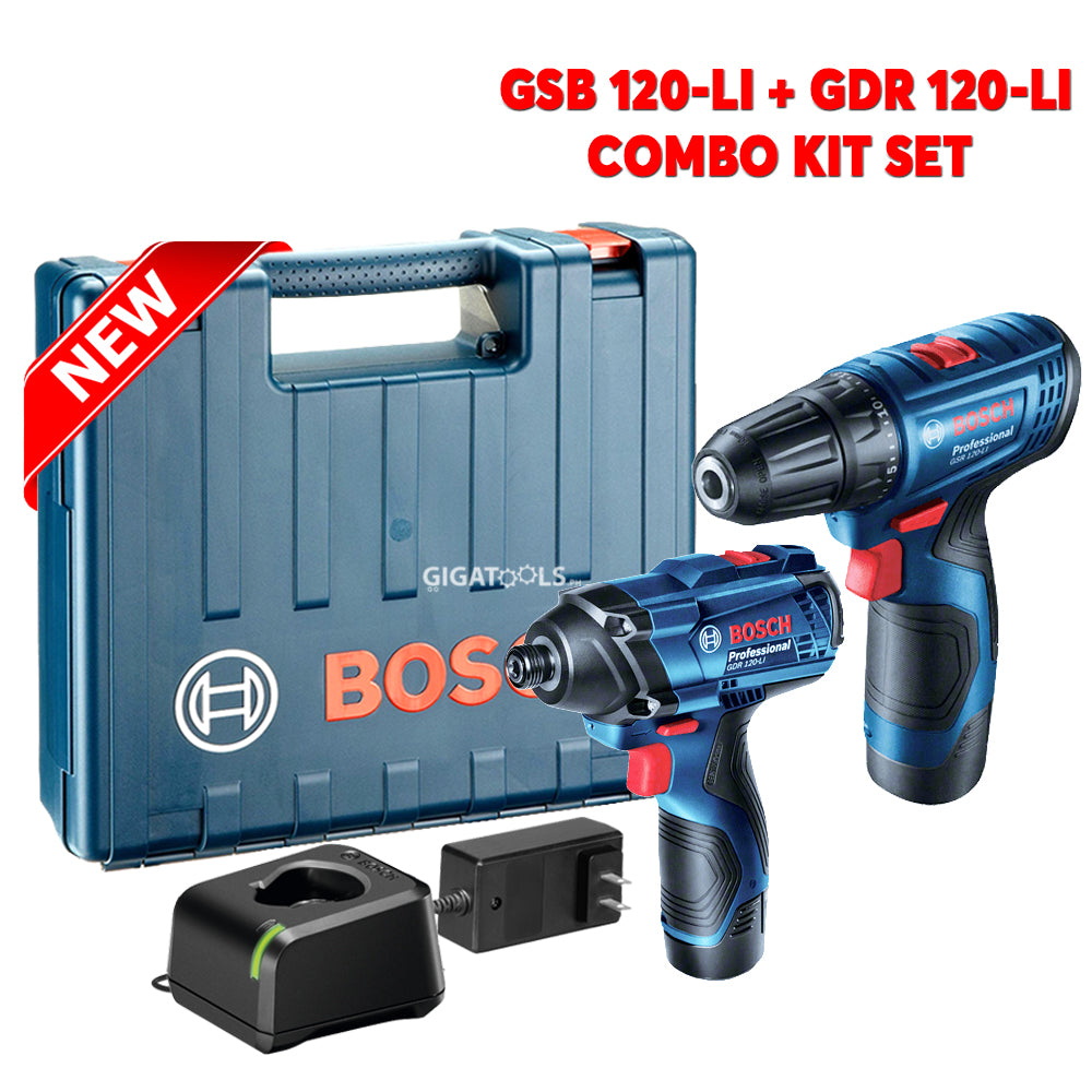 Bosch GSB 120-LI + GDR 120-LI Professional Cordless Hammer Drill and I ...