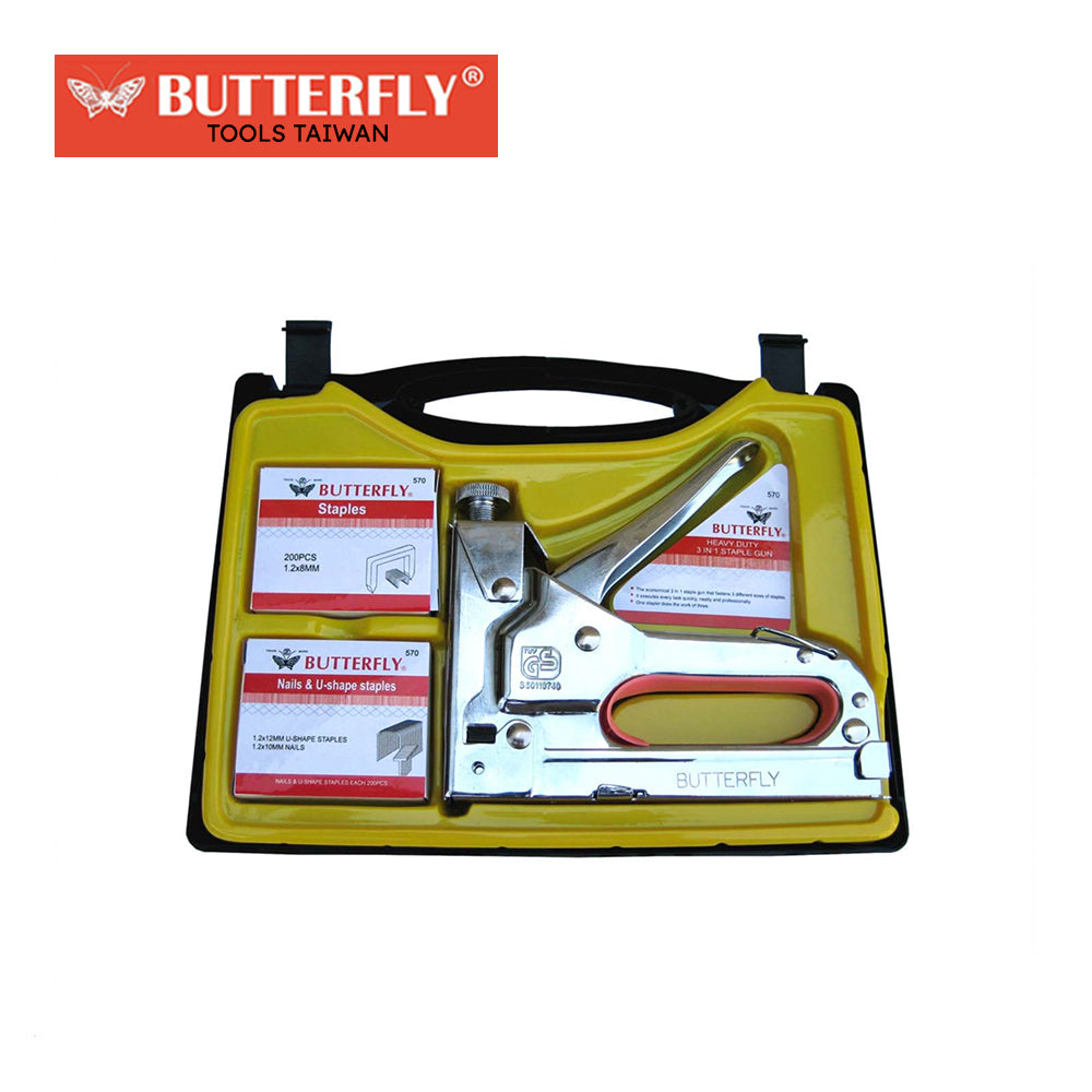 Butterfly Heavy Duty 3 in 1 Staple Gun ( #570 ) – GIGATOOLS Industrial ...