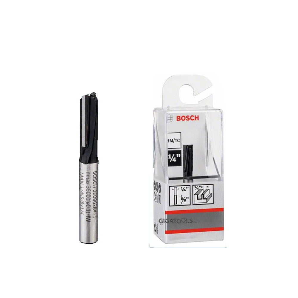 Bosch 1/4" Straight Router Bit for Wood – GIGATOOLS Industrial Center
