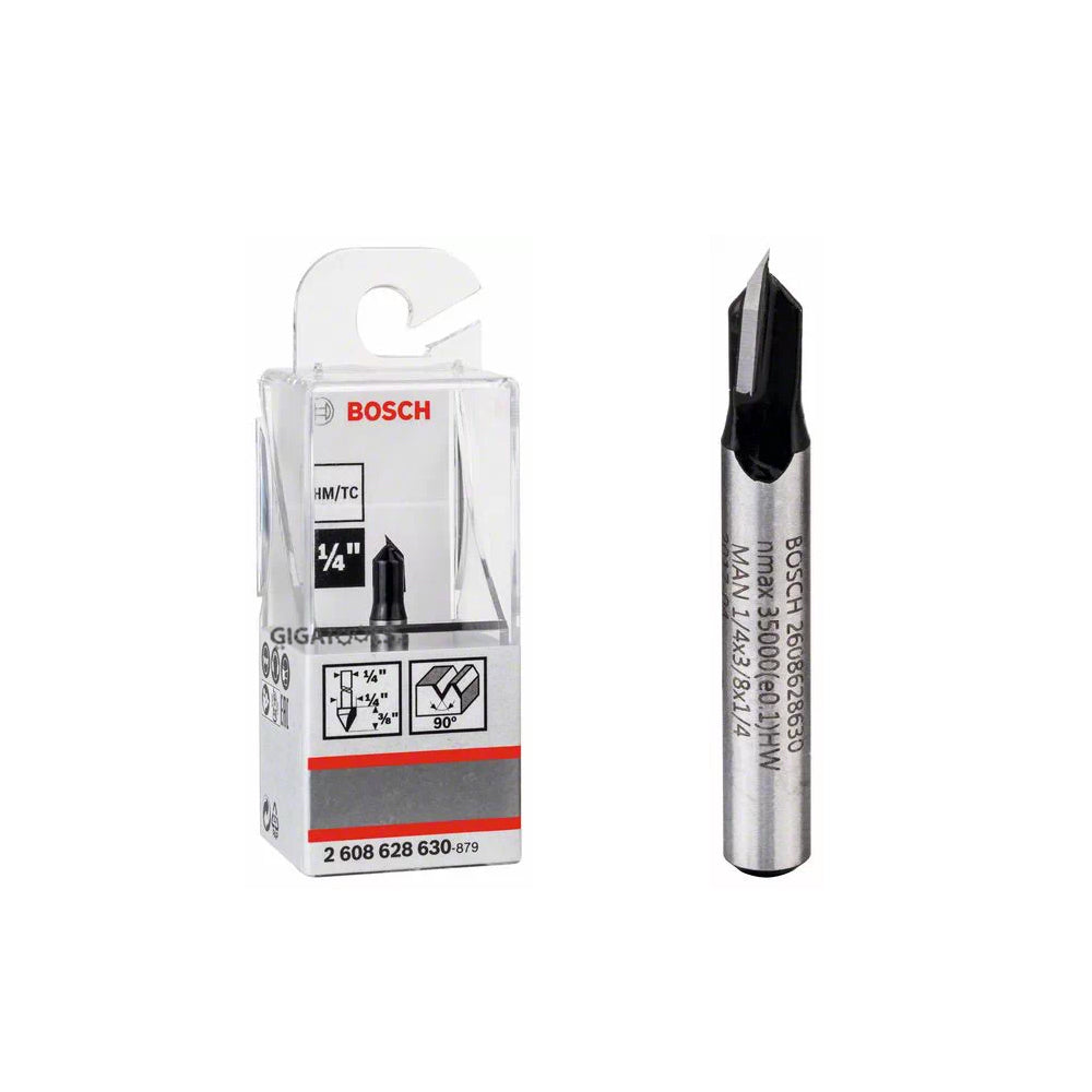 Bosch 1/4" V-Groove Router Bit ( 2608628630 ) – GIGATOOLS Industrial Center