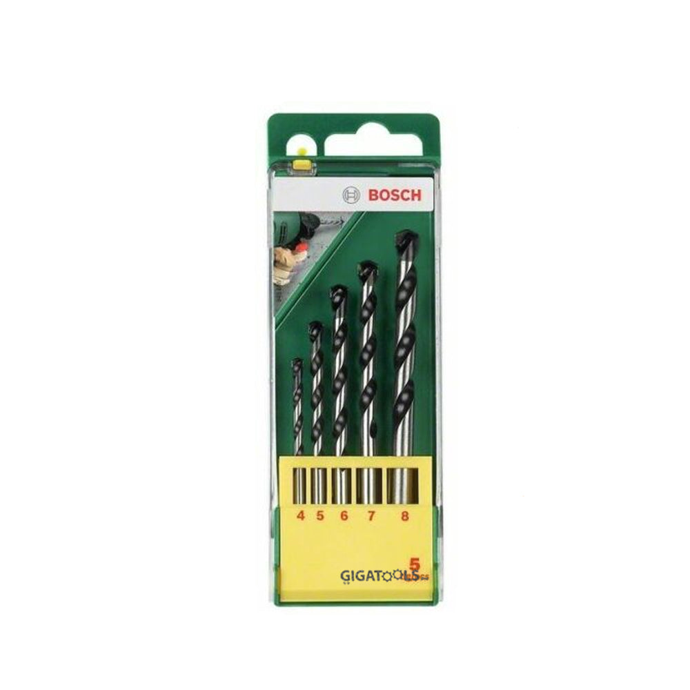 Bosch 5pcs Concrete Drill Bit Set ( 4/5/6/7/8 mm ) ( 2607019445 ...