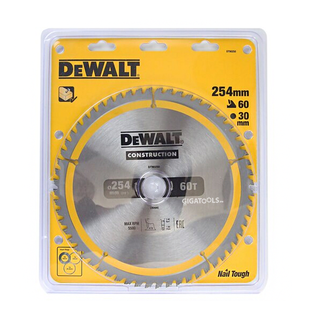 DeWalt Construction Circular saw Blade 10" x 60T ( 254mm ) DT90250 ...