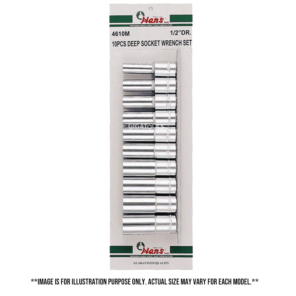 Hans Tools 10pcs. 1/2" Dr. Deep Socket Wrench Set – GIGATOOLS ...