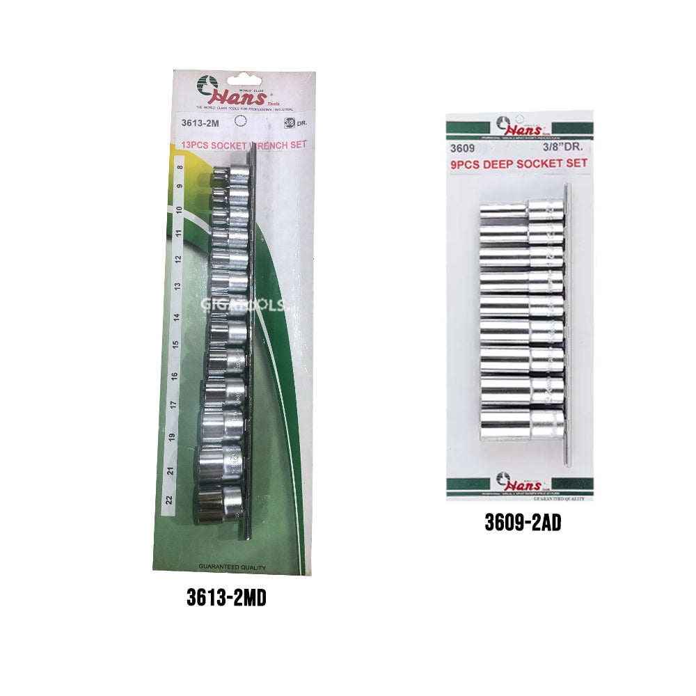 Hans Tools 3/8" Dr. Deep Sockets Wrench Set (12pts.) – GIGATOOLS ...