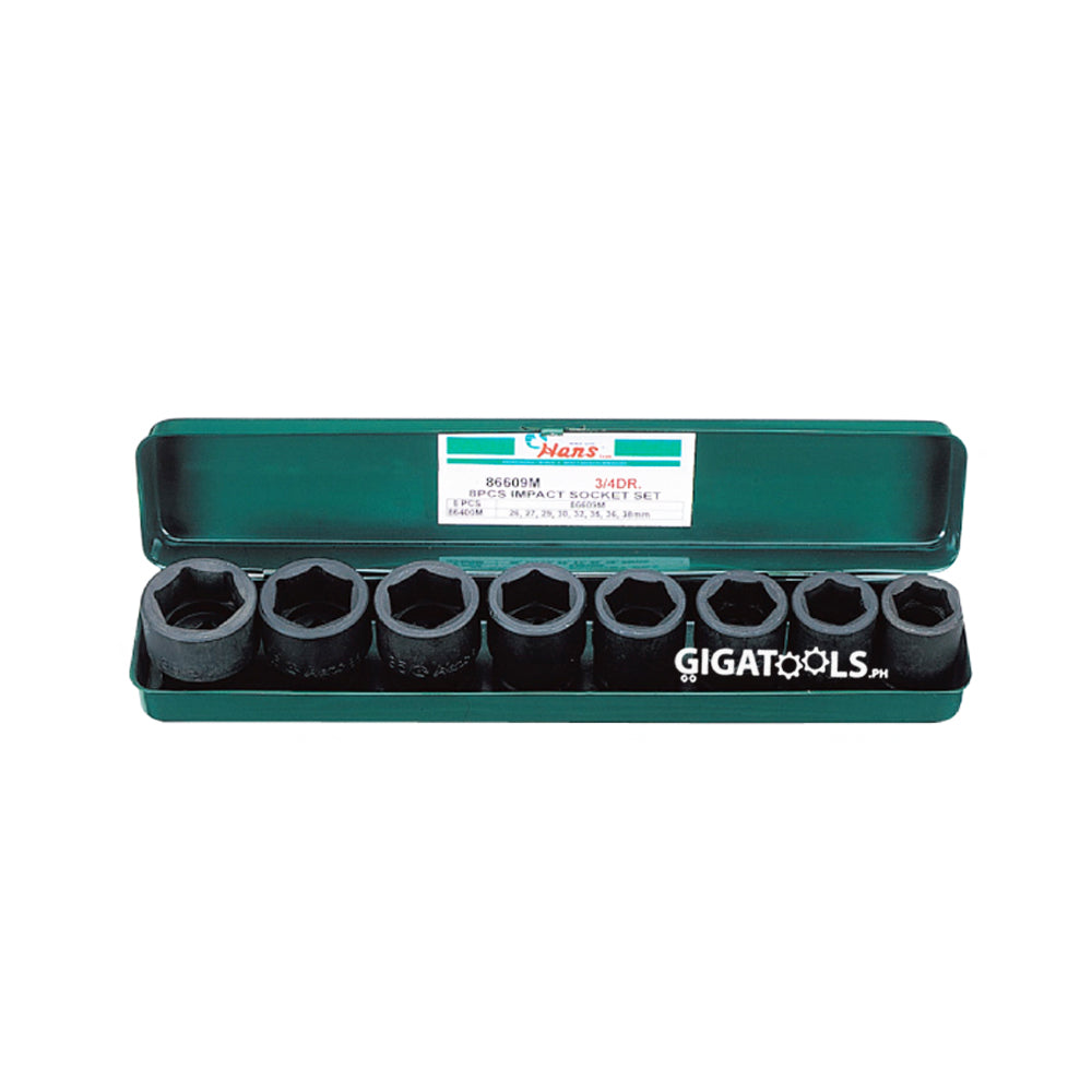 Hans Tools 8pcs Socket 3/4" Impact Socket Set ( 86609M ) – GIGATOOLS ...