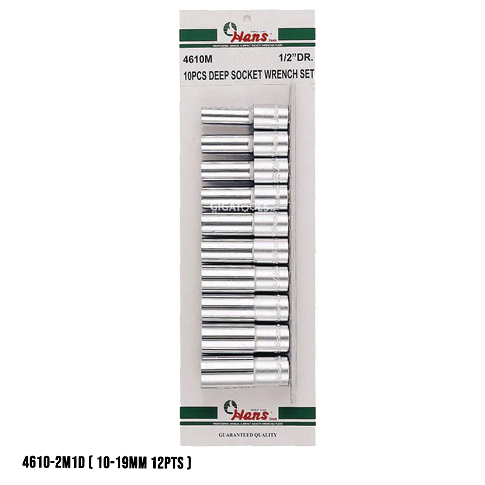 Hans Tools 10pcs. 1/2" Dr. Deep Socket Wrench Set – GIGATOOLS ...