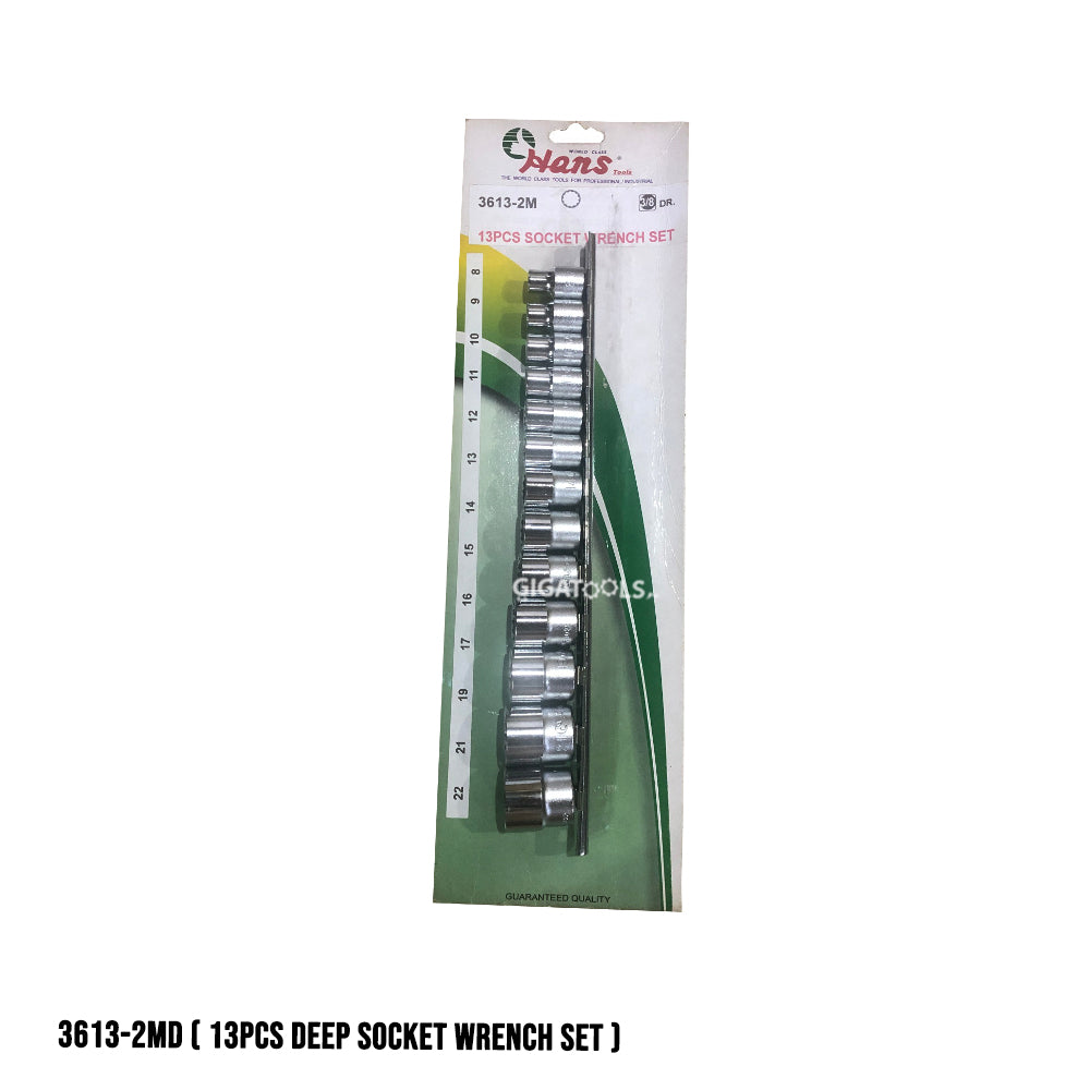 Hans Tools 3/8" Dr. Deep Sockets Wrench Set (12pts.) – GIGATOOLS ...
