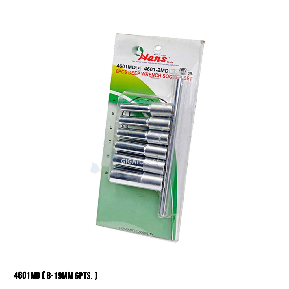 Hans Tools 6pcs. 1/2" Dr. Deep Socket Wrench Set – GIGATOOLS Industrial ...