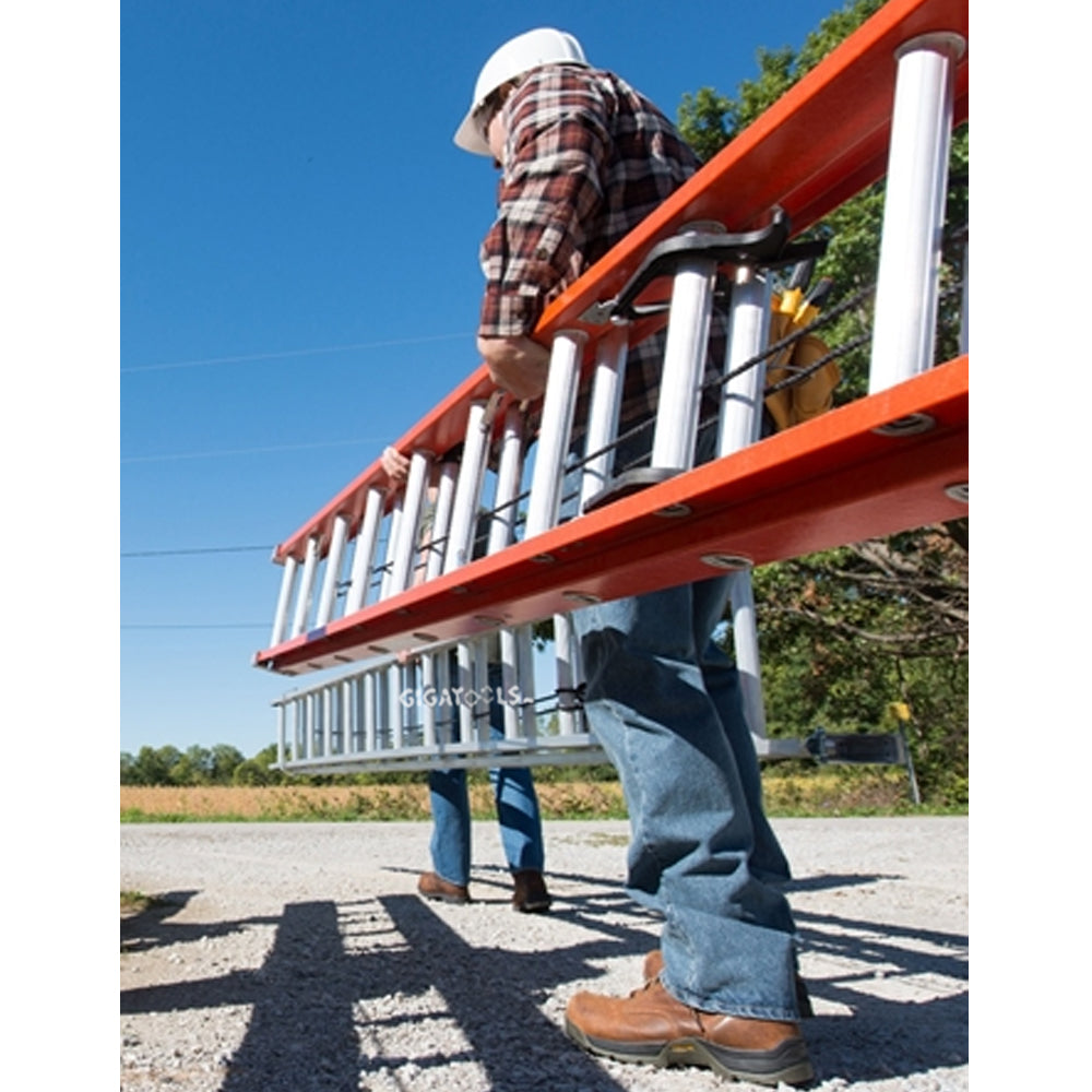 Louisville Fiberglass Extension Ladder (Orange) (Made in USA ...