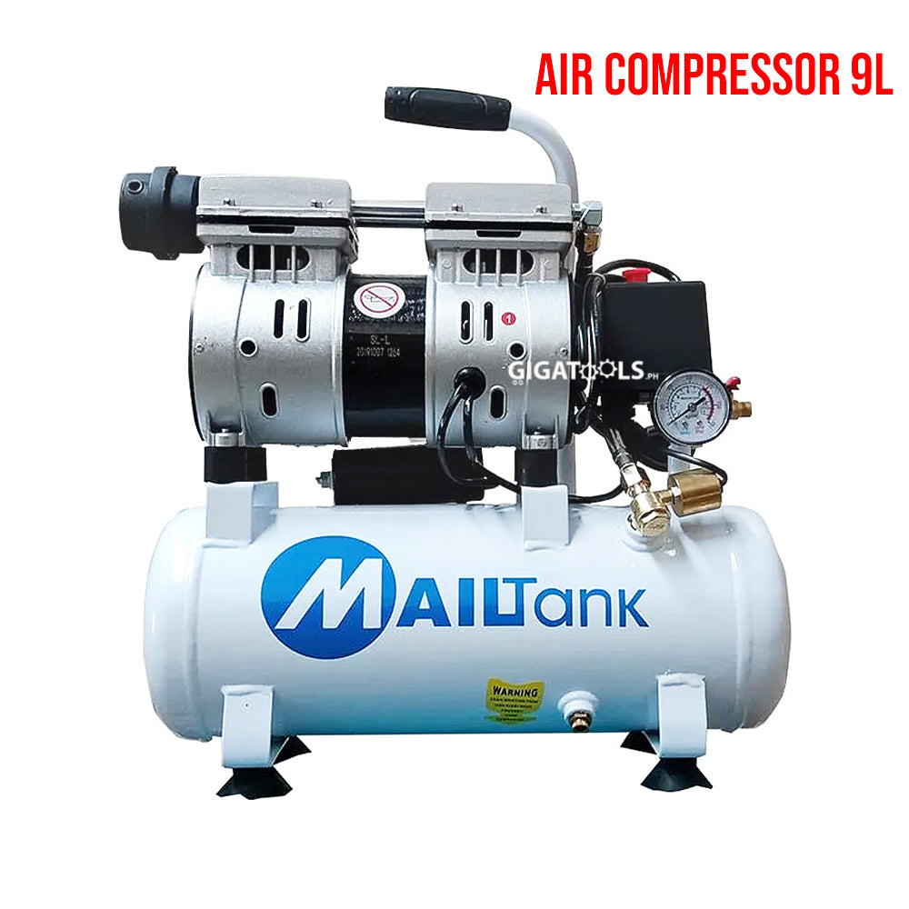 MailTank SH-38 Oil less and noise less Air Comressor 9L ( 650W ...