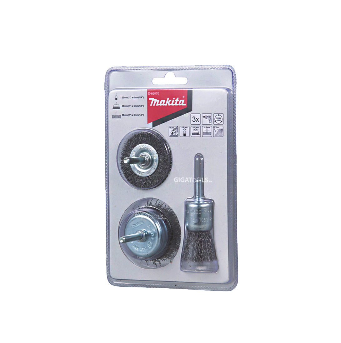 Makita D-66070 Wire Brush Set for Drill (3pcs) – GIGATOOLS Industrial ...