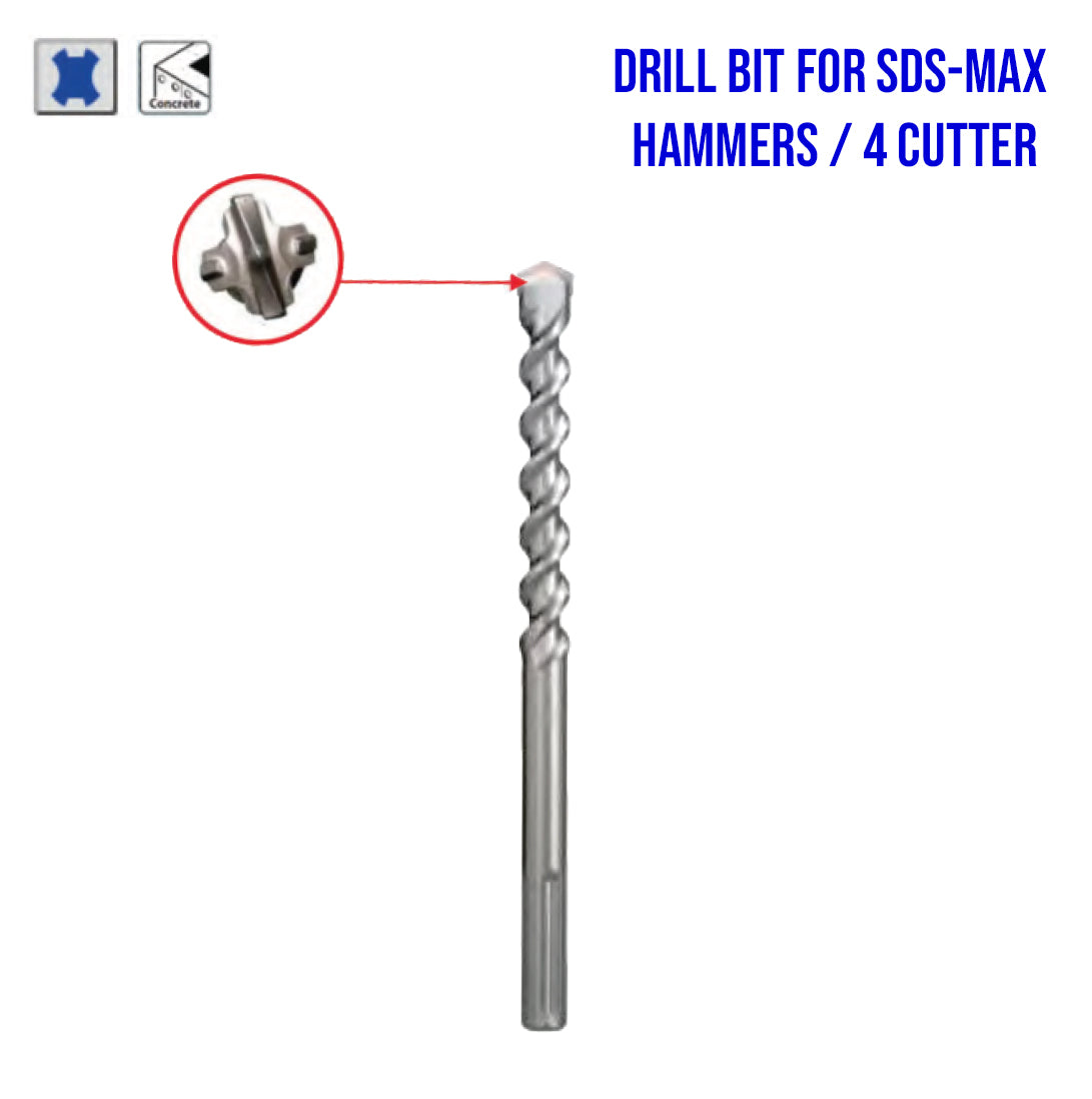 Makita Tungsten Carbide Tipped (TCT) Drill Bit for SDS-MAX Hammers / 4 ...