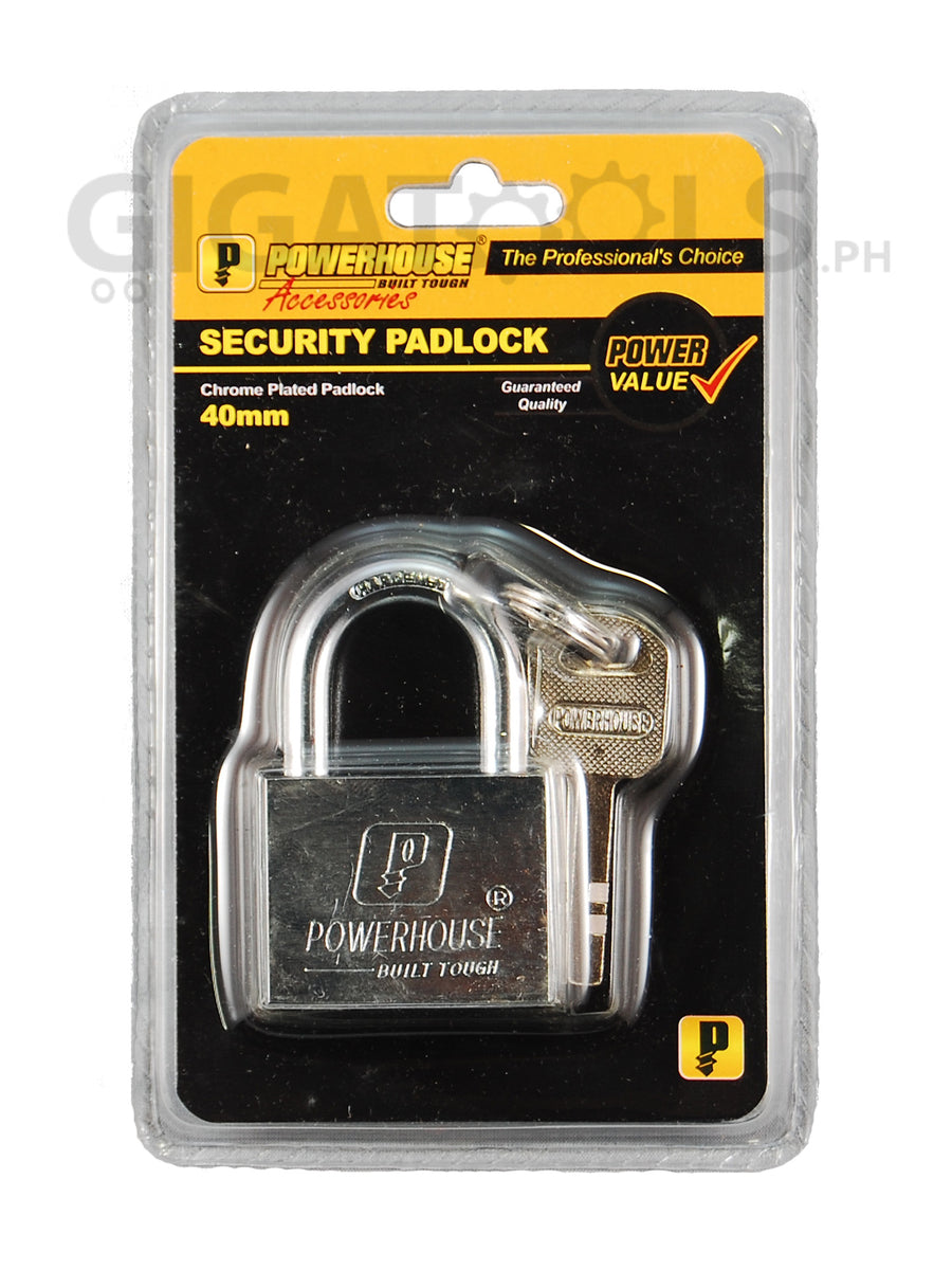 Powerhouse Tools Chrome Plated Padlock 40mm – GIGATOOLS Industrial Center