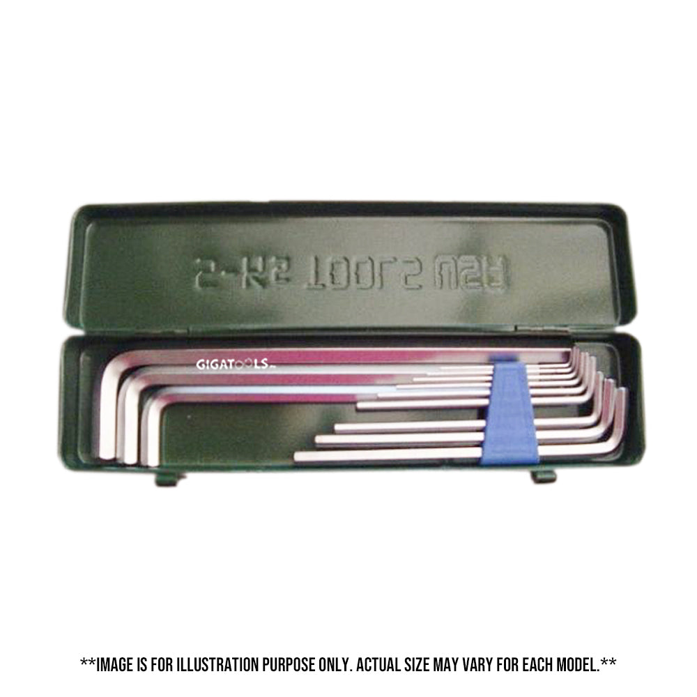 S-Ks Tools USA Extra Long Arm Allen Wrench Key Set in Metal Case ( Chr ...