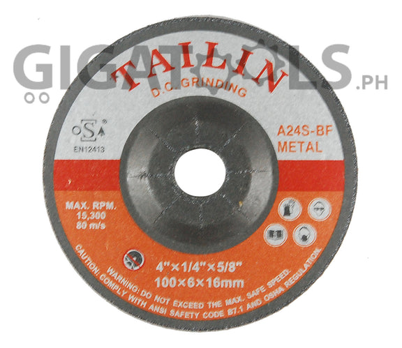 Tailin 4" Grinding Disc, for steel (A24S) – GIGATOOLS Industrial Center